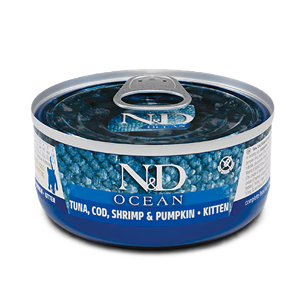 Hrana umeda cu ton, creveti si dovleac pentru puii de pisic : Farmacia Tei online