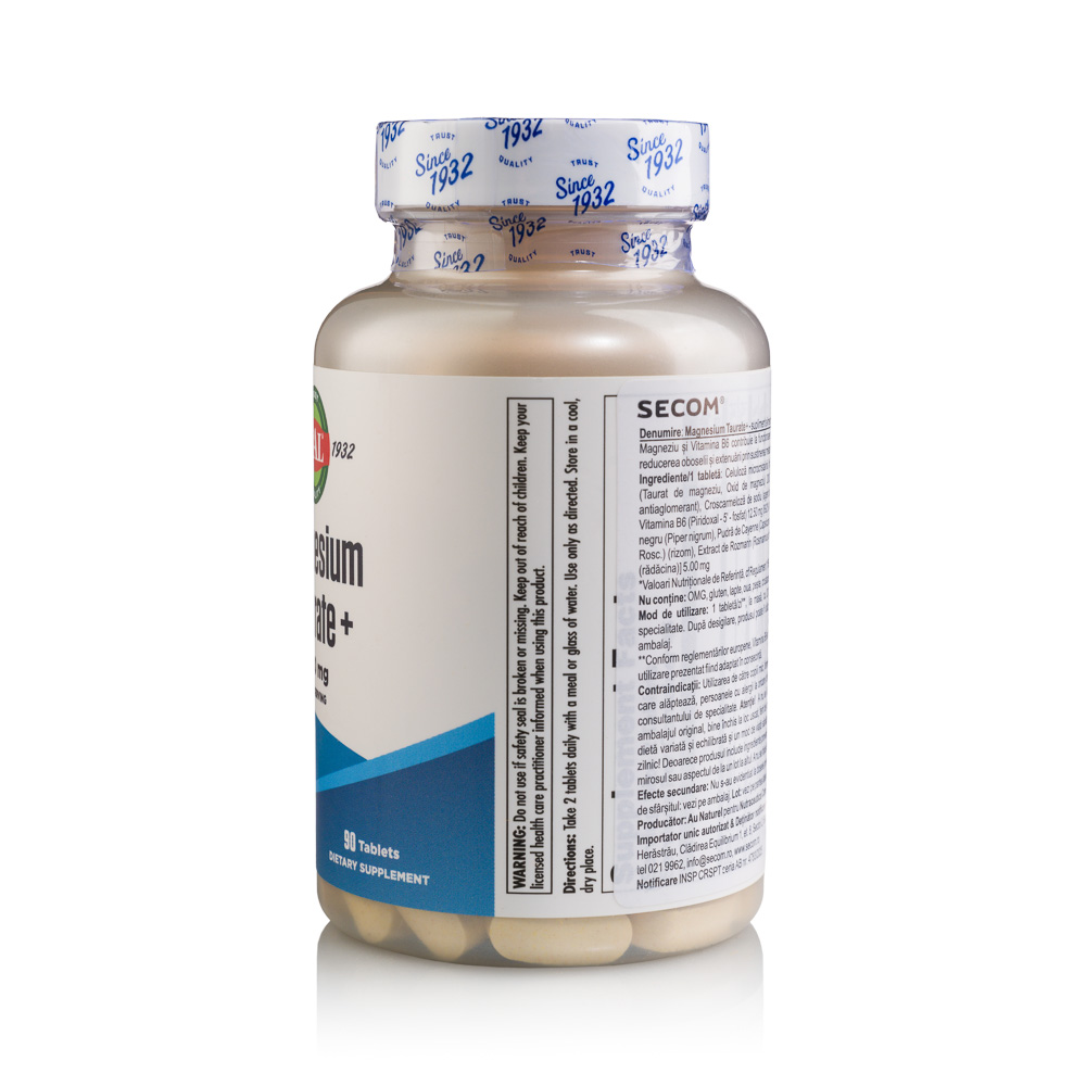Magnesium Taurate Plus Kal, 400 mg, 90 tablete, Secom : Farmacia Tei online