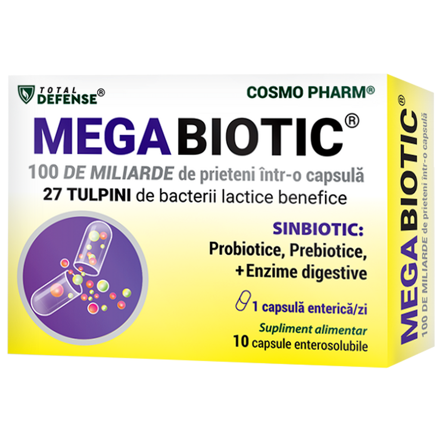 Megabiotic, 10 capsule enterosolubile, Cosmopharm : Farmacia Tei online