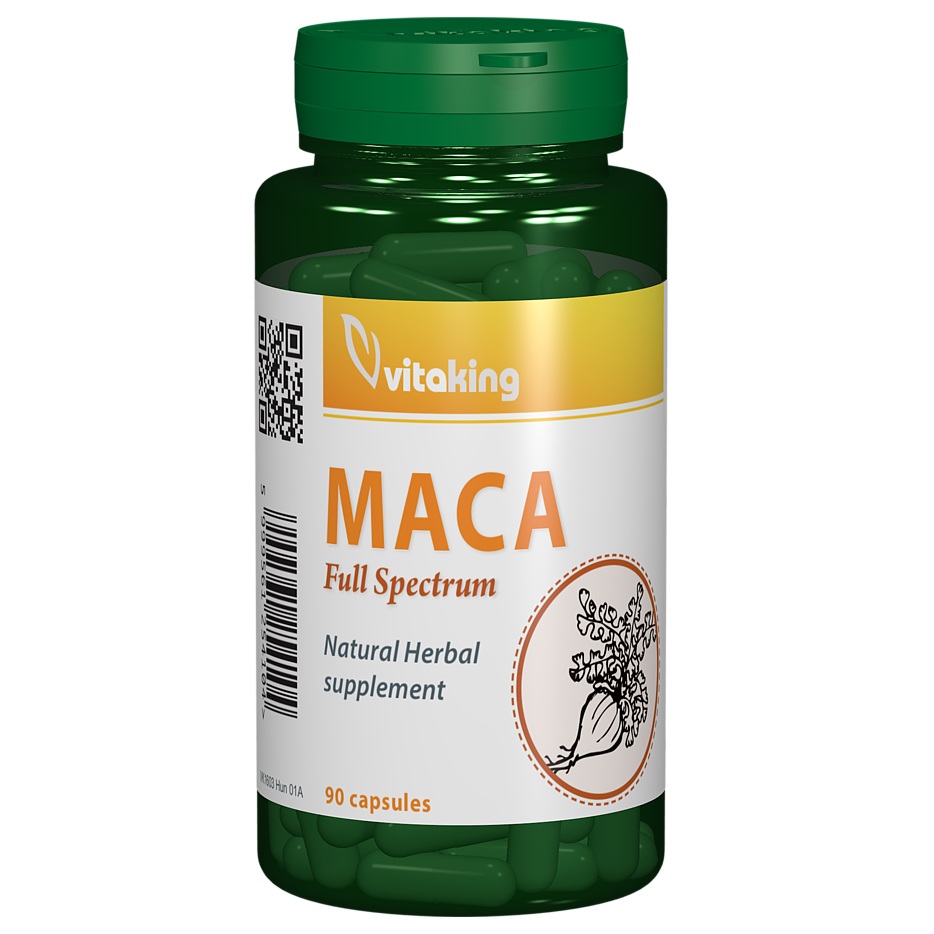 Extract de maca, 500 mg, 90 capsule, Vitaking : Farmacia Tei online