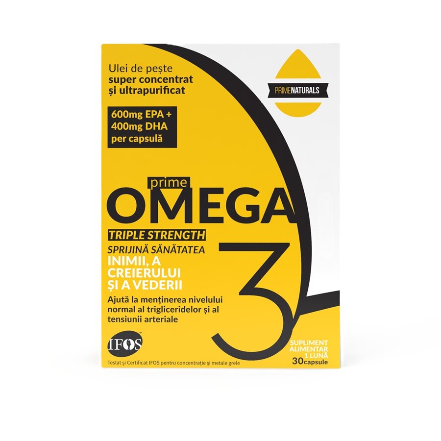 Prime Omega 3 Triple Strenght, 30 capsule, Prime Naturals : Farmacia ...