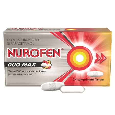 Nurofen Duo Max, 200mg/500mg, 24 comprimate filmate, Reckit : Farmacia ...