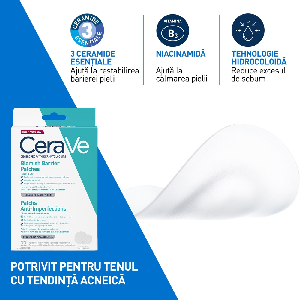 Plasturi anti-imperfectiuni, 22 bucati, CeraVe : Farmacia Tei online