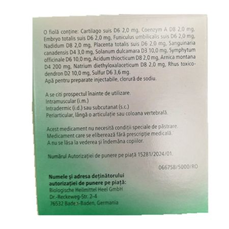 Zeel soluție injectabilă, 10 fiole, Biologische Heilmitte : Farmacia ...