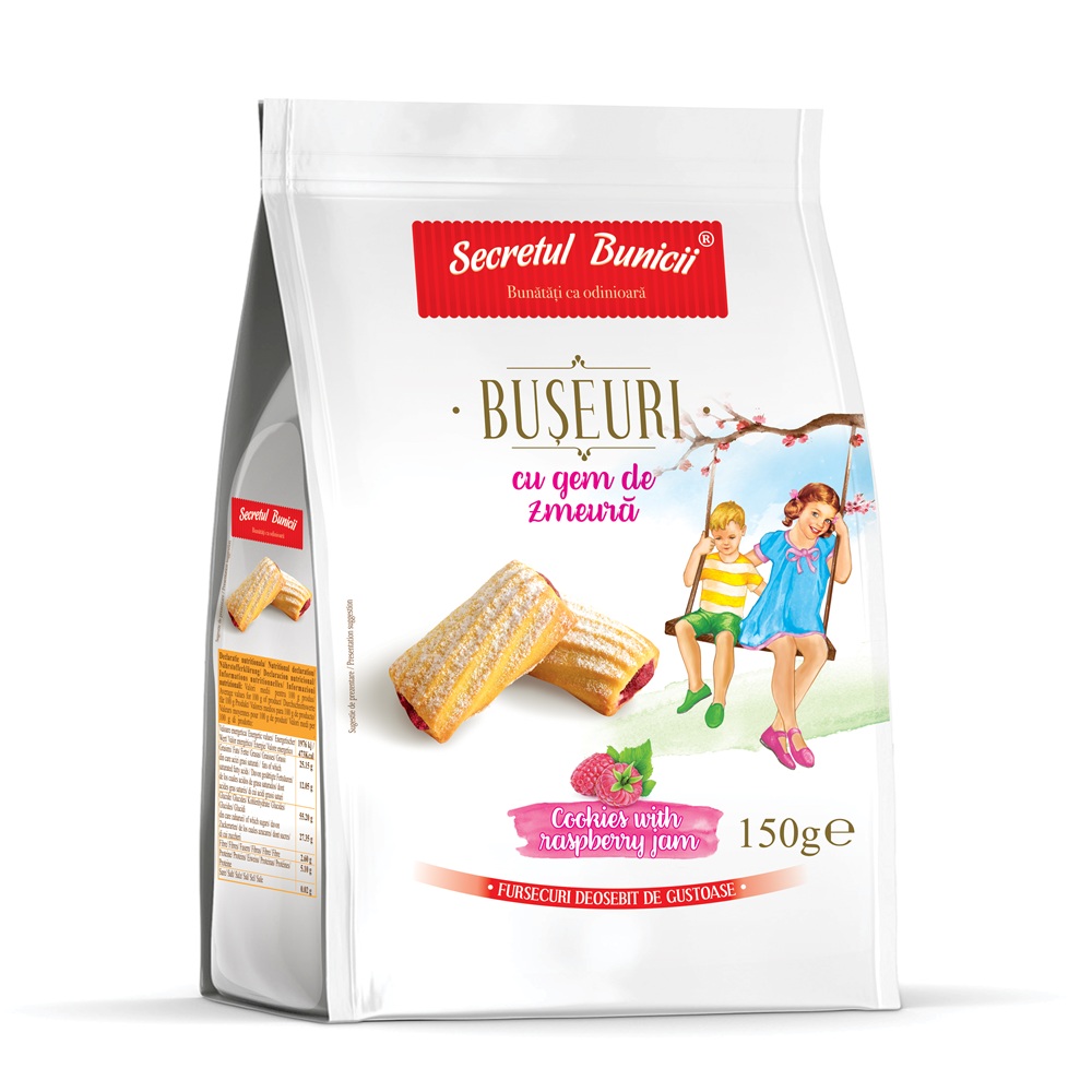 Buseuri cu gem de zmeura, 150 g, Secretul Bunicii : Farmacia Tei online