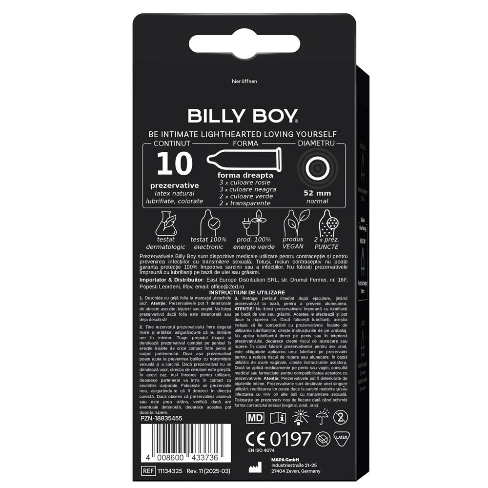 Prezervative Fun Mix, 10 bucati, Billy Boy : Farmacia Tei online