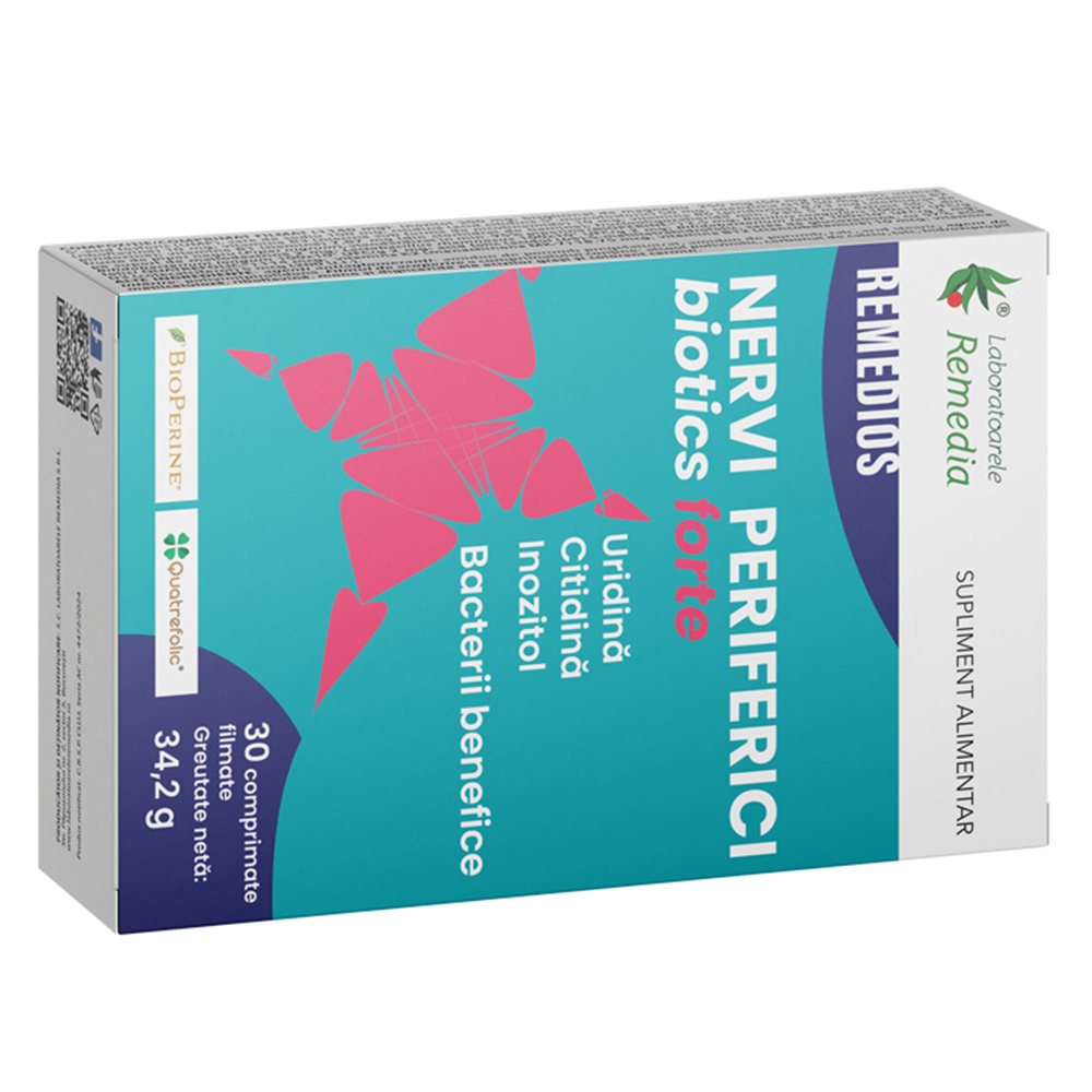 Remedios Nervi Periferici Forte Biotics, 30 comprimate film : Farmacia Tei online