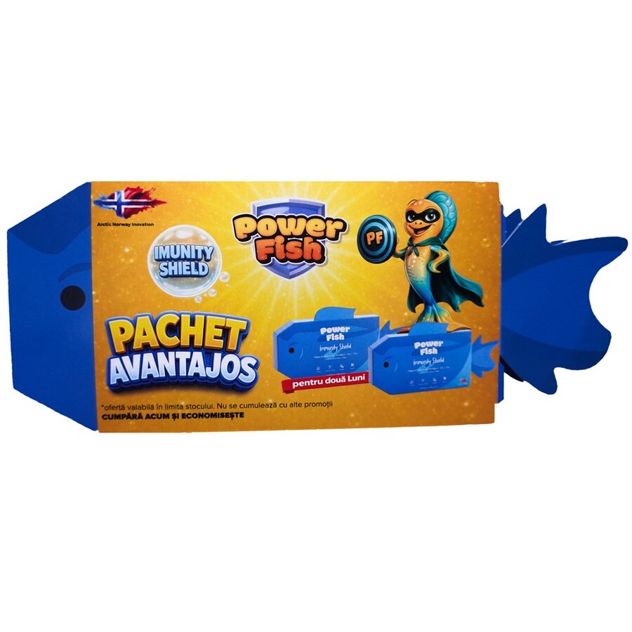 Pachet Jeleuri Immunity Shield, 60 bucati, Powerfish : Farmacia Tei online