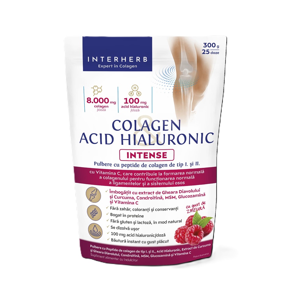 Colagen cu Acid Hialuronic Forte, 30 comprimate, Interherb : Farmacia ...