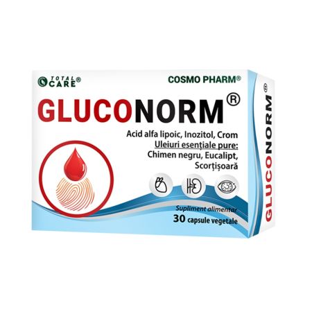 Eticheta Produs Gluconorm, 30 capsule, Cosmo Pharm : Farmacia Tei online