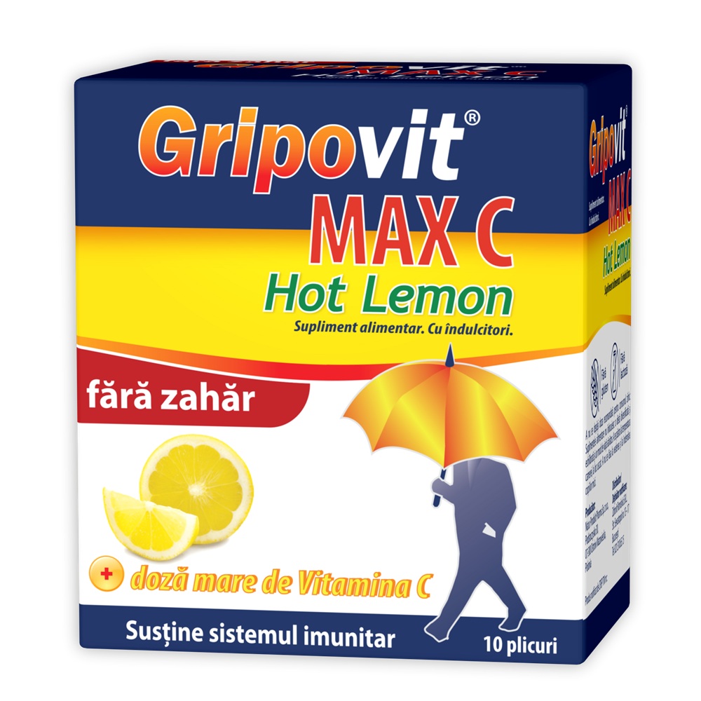 Gripovit Max C, 10 plicuri, Zdrovit : Farmacia Tei online