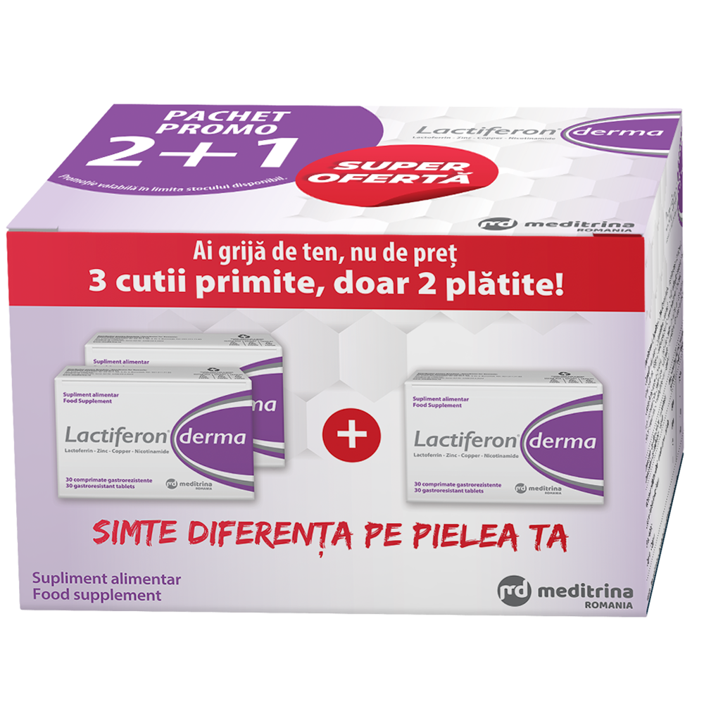 Pachet Lactiferon Derma, 2+1 bucati, Meditrina : Farmacia Tei online