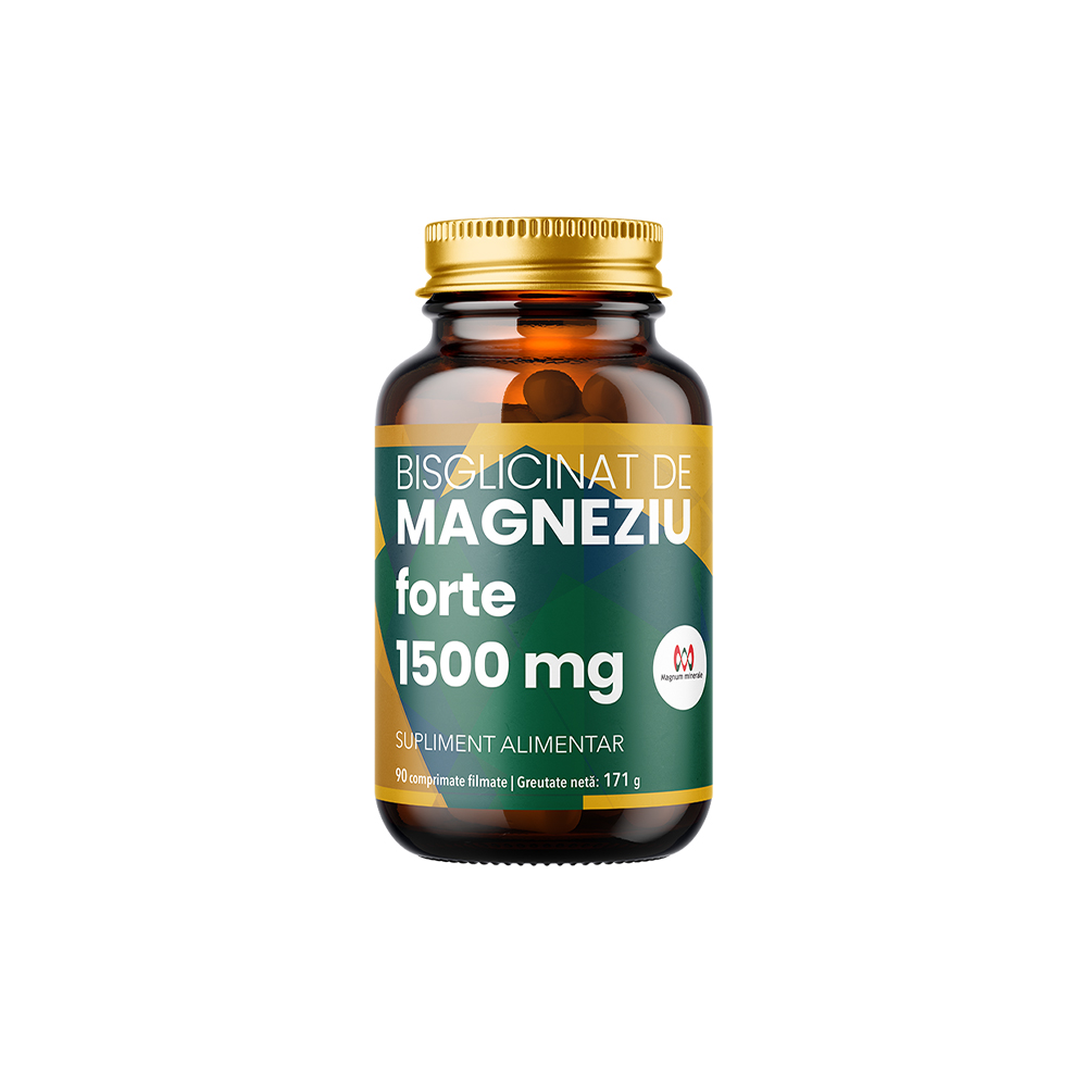 Bisglicinat de magneziu Forte, 1500 mg, 90 comprimate filma : Farmacia ...