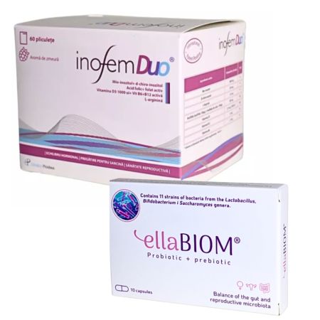 Pachet Inofem Duo 60 plicuri + EllaBiom Probiotic + Prebiot : Farmacia ...
