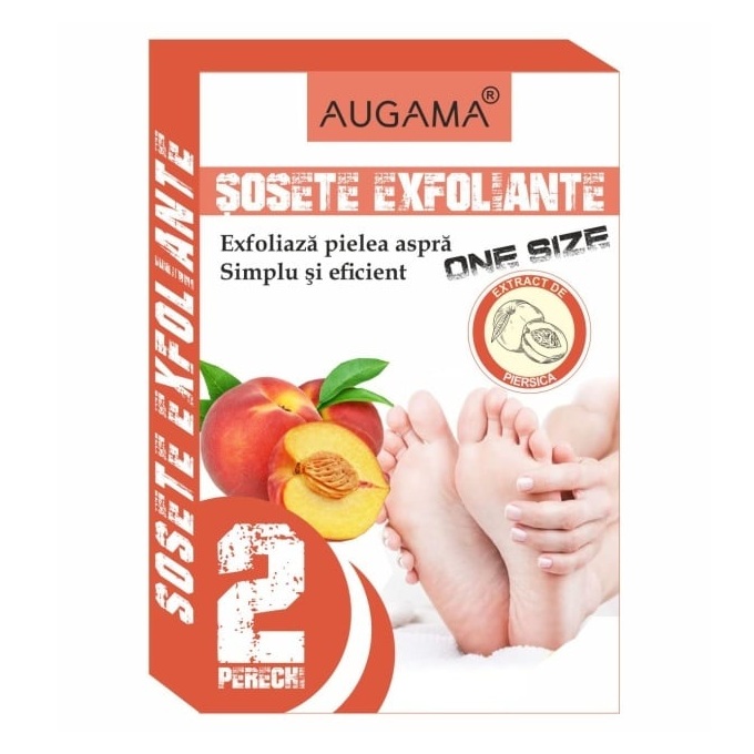 Sosete exfoliante cu piersica pentru talpi, 2 perechi, Auga : Farmacia ...