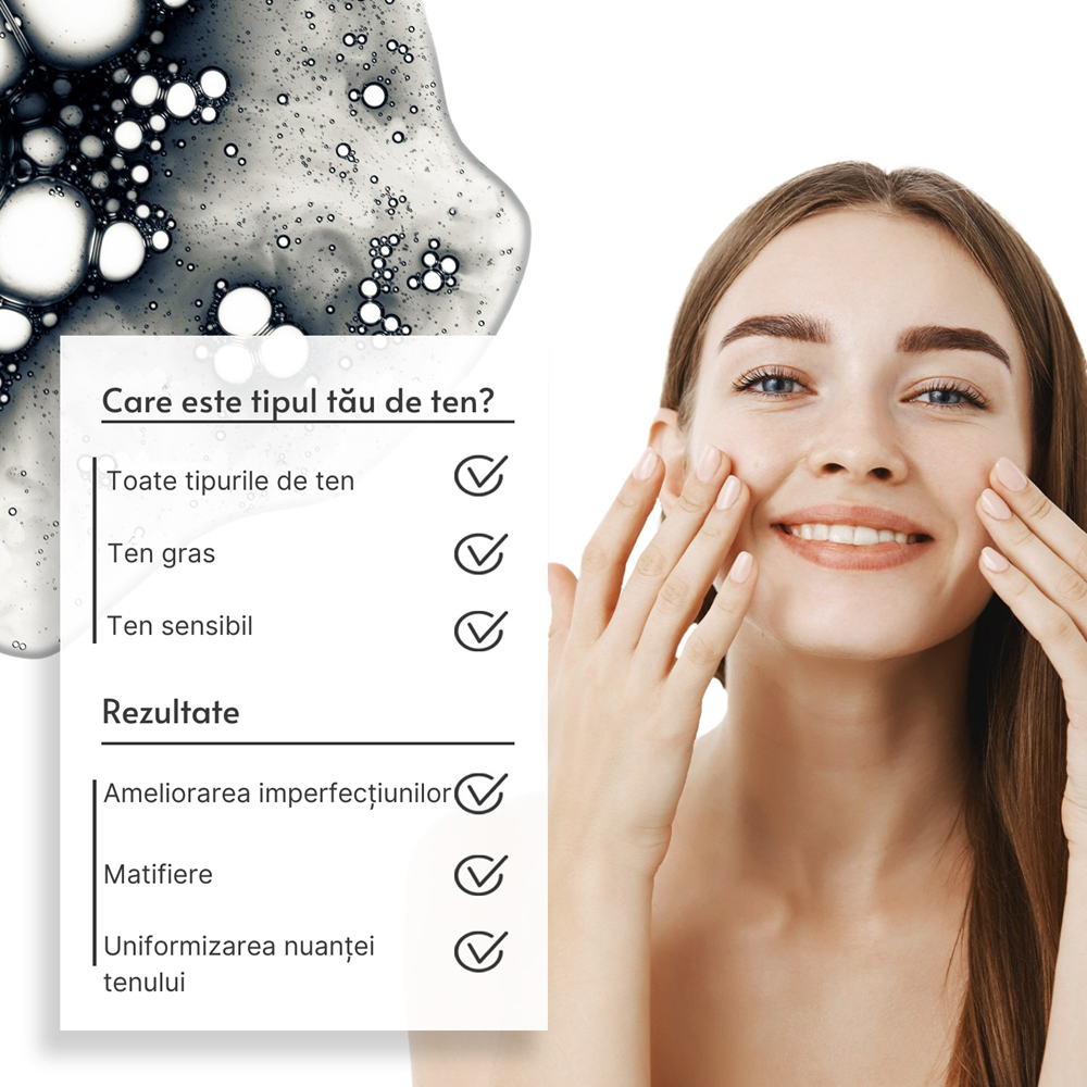 Ser facial exfoliant cu carbune si complex 5% AHA + PHA, 30 : Farmacia ...