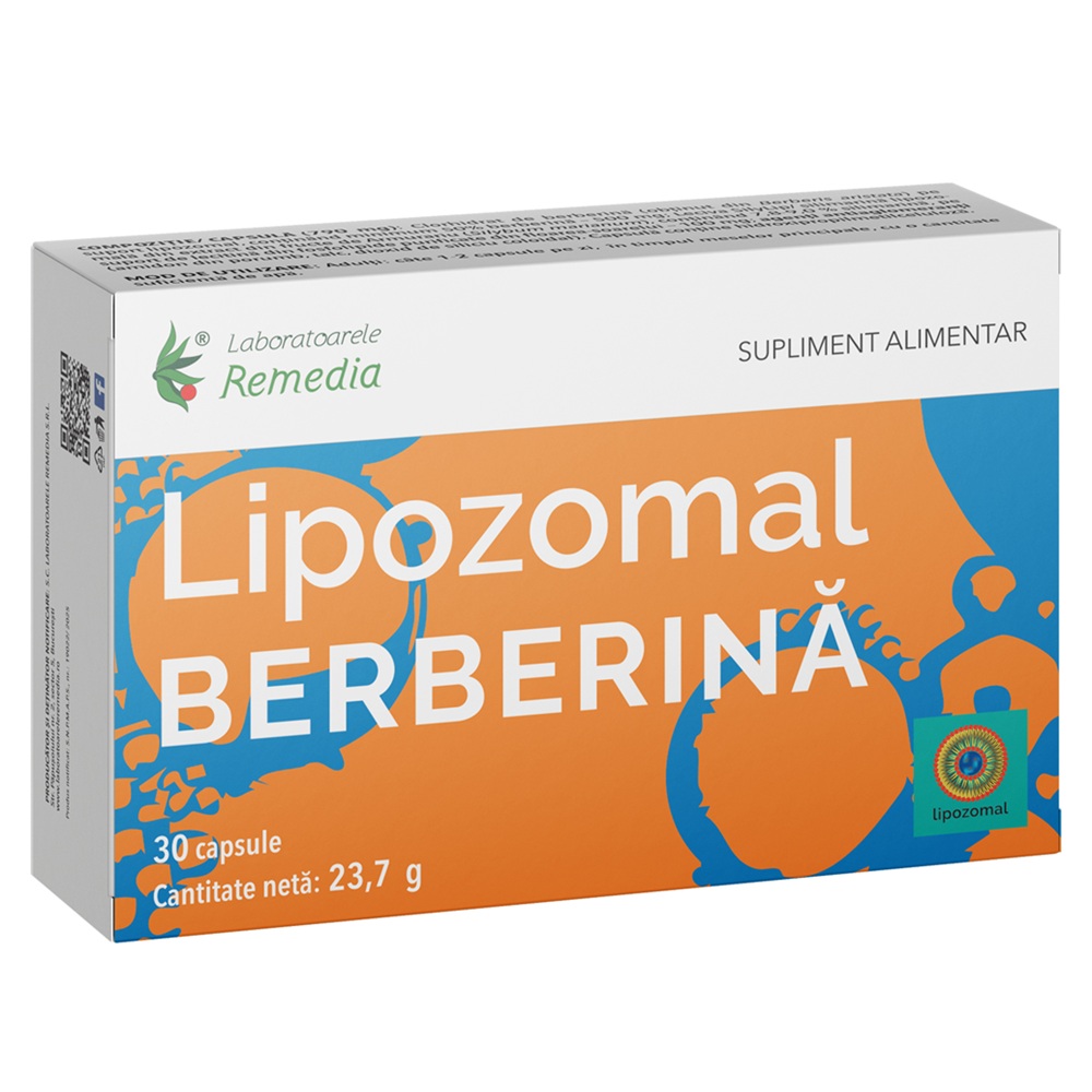 Berberina Lipozomal, 30 capsule, Remedia : Farmacia Tei online