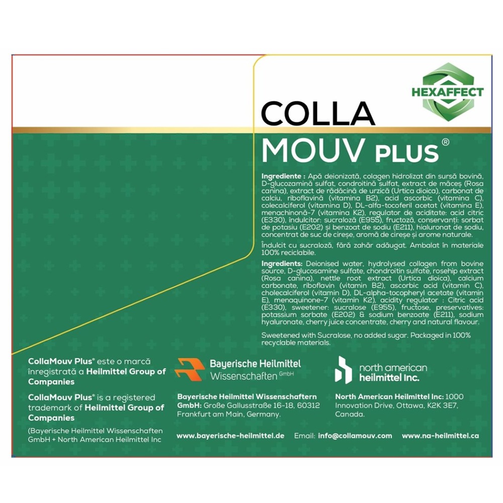 Colagen lichid tip II Collamouv Plus, 25 ml x 30 fiole, Deu : Farmacia ...