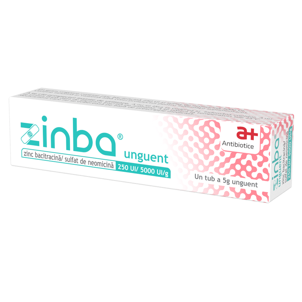 Zinba unguent, 250UI/ 5000UI/g, 20 g, Antibiotice Sa : Farmacia Tei online