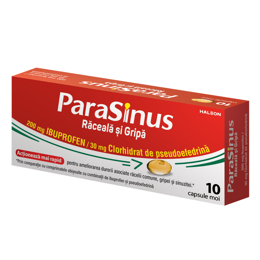 Parasinus Raceala si Gripa, 200 mg/30 mg, 10 capsule moi, H : Farmacia ...