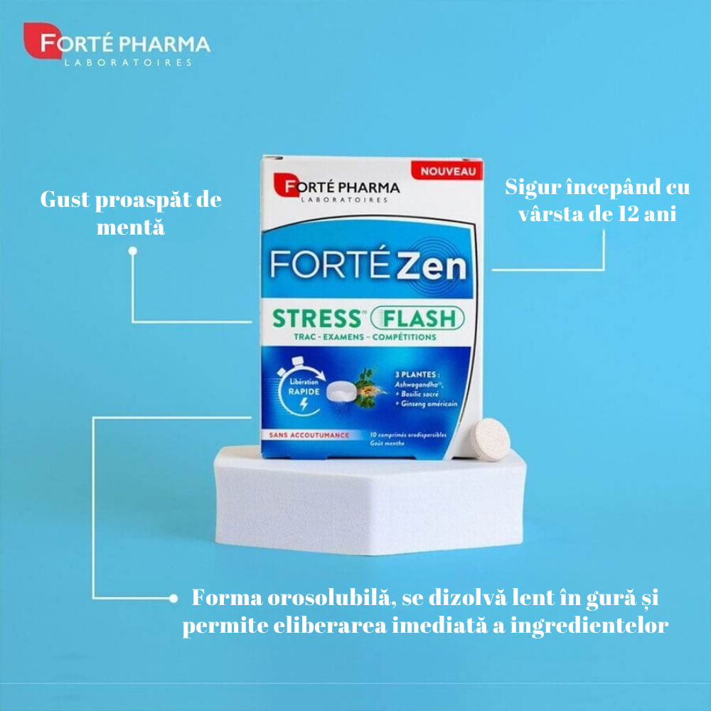 Forte Zen Stress Flash, 10 comprimate orodispersabile, For : Farmacia ...