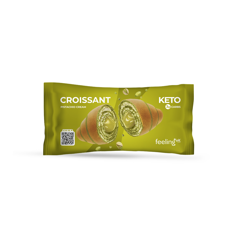 Croissant proteic cu fistic, 50 g, FeelingOK : Farmacia Tei online
