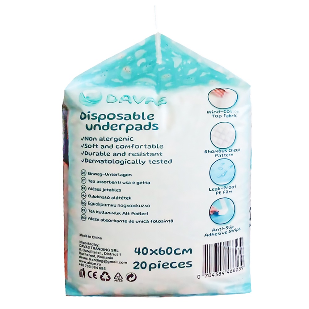 Aleze absorbante, 40x60 cm, 20 bucati, Davas : Farmacia Tei online