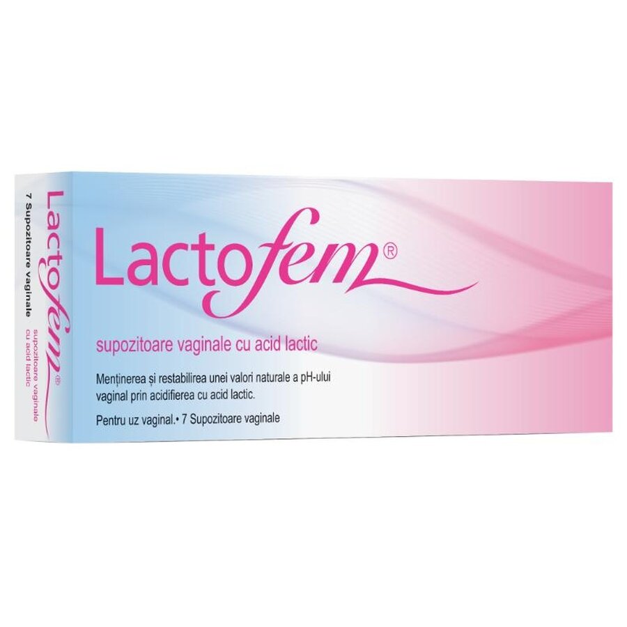 Supozitoare vaginale cu acid lactic Lactofem, 7 bucati, Ant : Farmacia ...