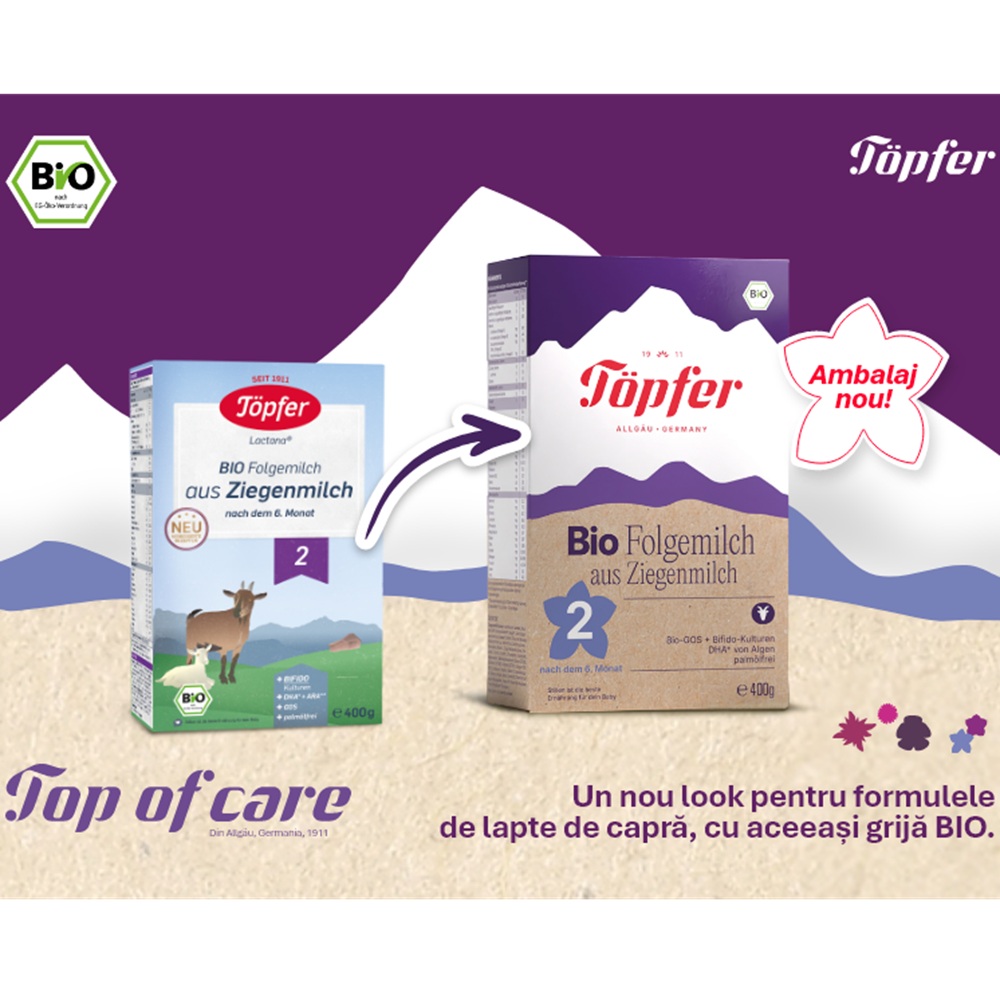 Lapte praf de capra Bio Formula 2, 400 g, Topfer : Farmacia Tei online