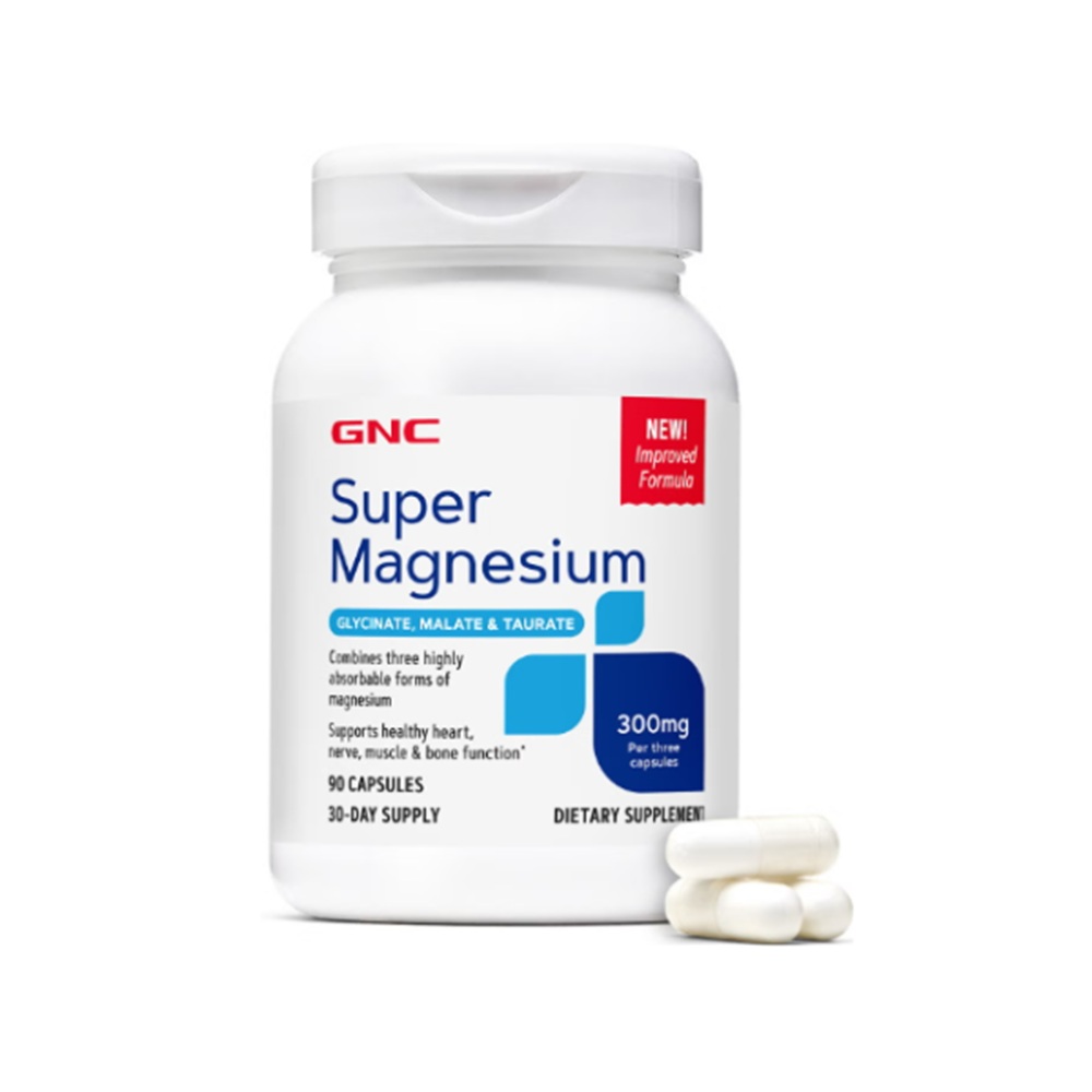 Super Magneziu, 300 mg, 90 capsule, GNC : Farmacia Tei online