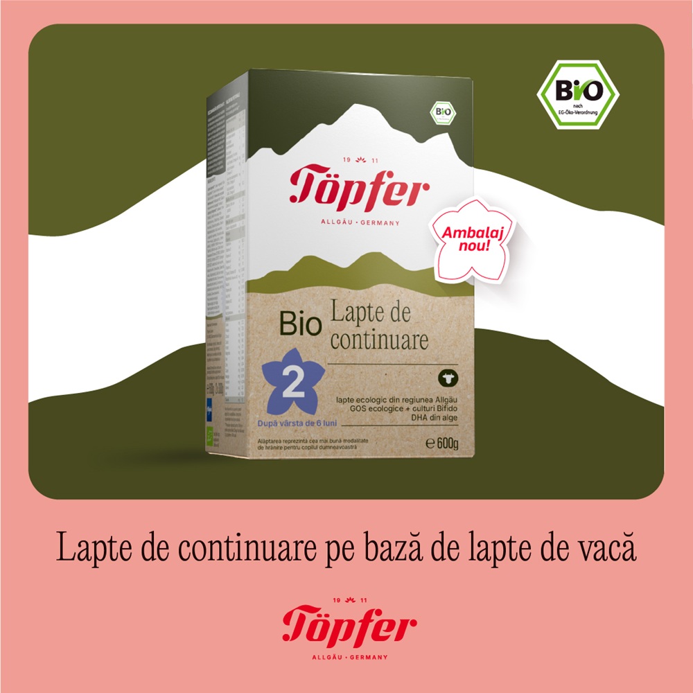 Lapte praf + 6 luni Bio 2, 600 g, Topfer : Farmacia Tei online