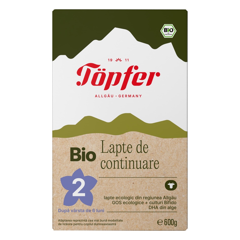Lapte praf + 6 luni Bio 2, 600 g, Topfer : Farmacia Tei online