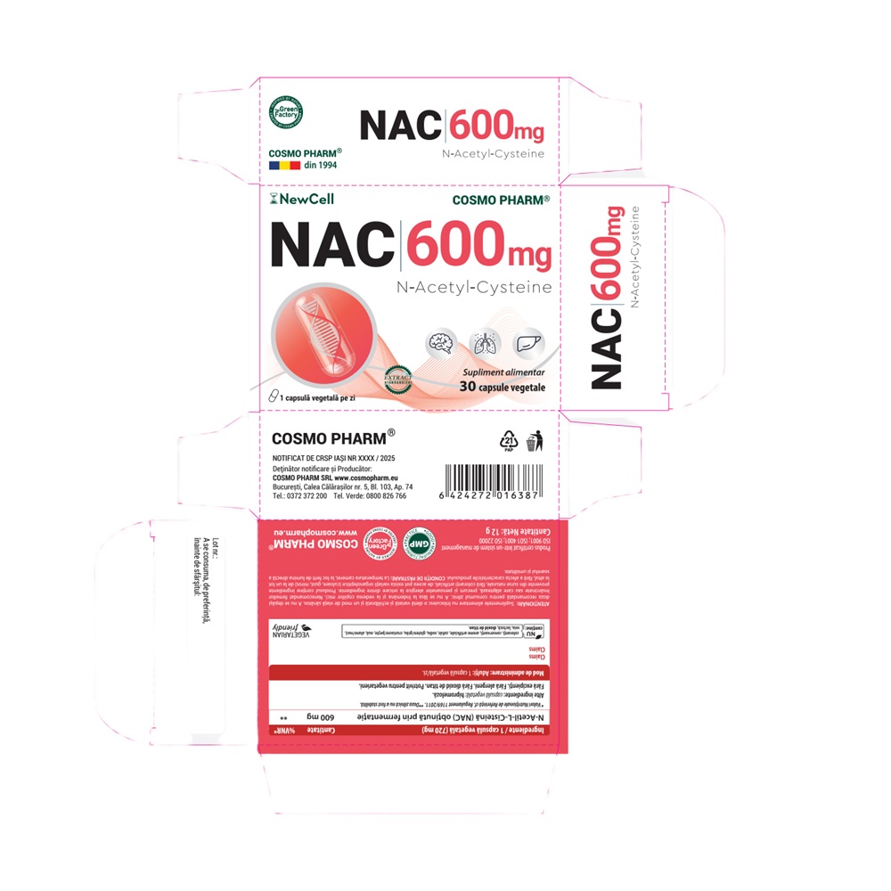 NAC, 600 mg, 30 capsule, Cosmo Pharm : Farmacia Tei online
