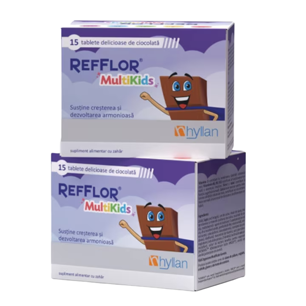 Pachet Refflor MultiKids, 2 x 15 tablete, Hyllan : Farmacia Tei online