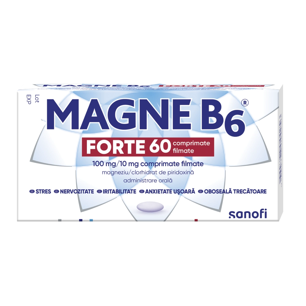 Magne B6 Forte, 100 mg/10 mg, 60 comprimate filmate, Sanofi : Farmacia ...