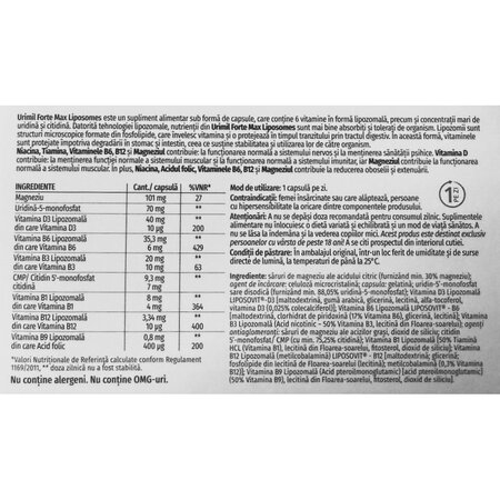 Urimil Forte Max Liposomes, 45 capsule, Naturpharma : Farmacia Tei online