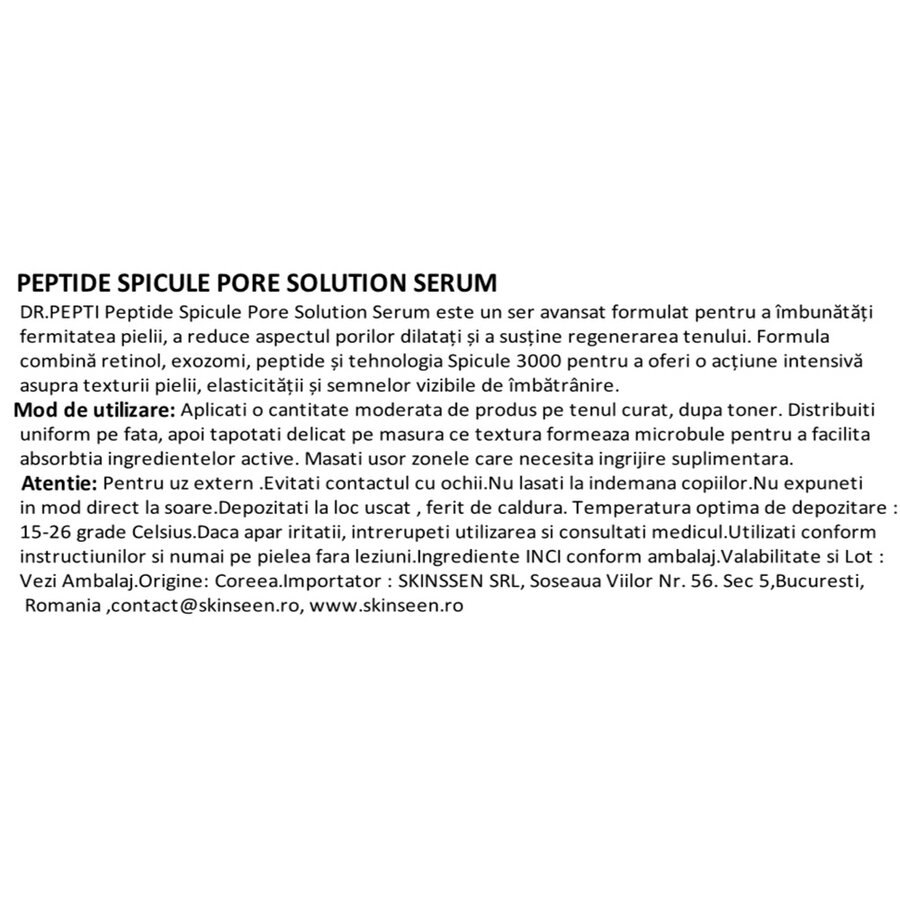 Ser cu retinol si peptide pentru pori dilatati Spicule Pore : Farmacia ...
