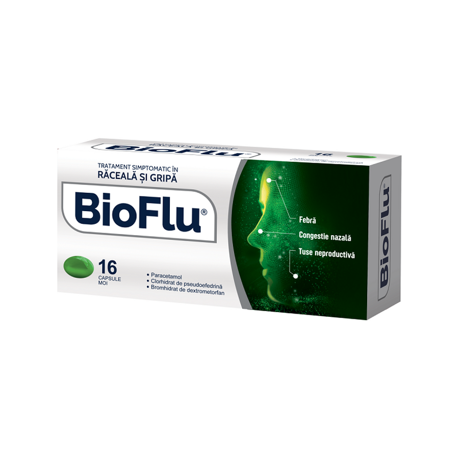 Bioflu, 16 capsule moi, Biofarm : Farmacia Tei online