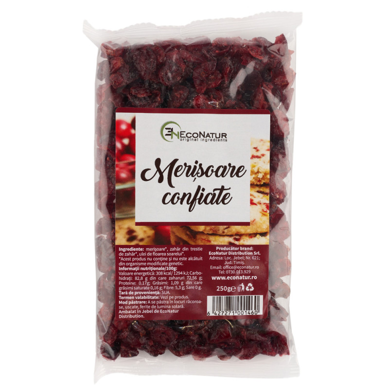 Merisoare confiate, 250 g, Econatur : Farmacia Tei online