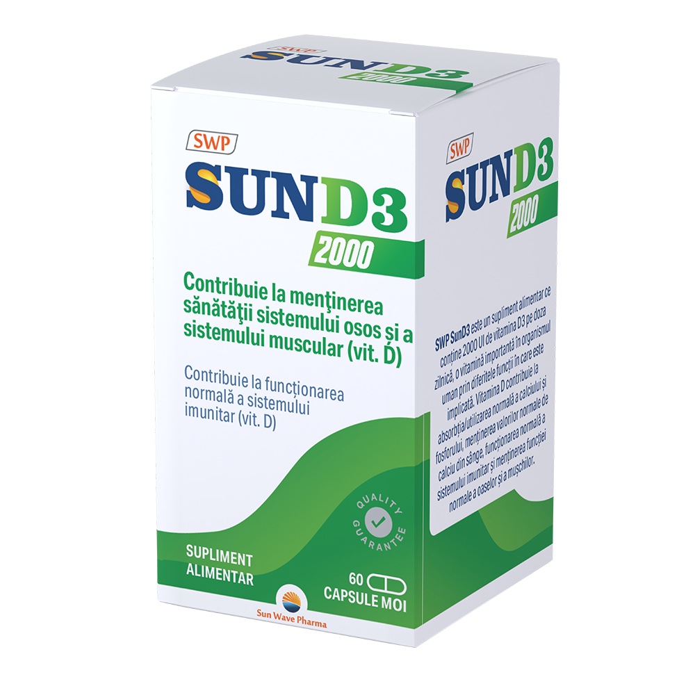 Sun-D3, 60 capsule, Sun Wave Pharma : Farmacia Tei online
