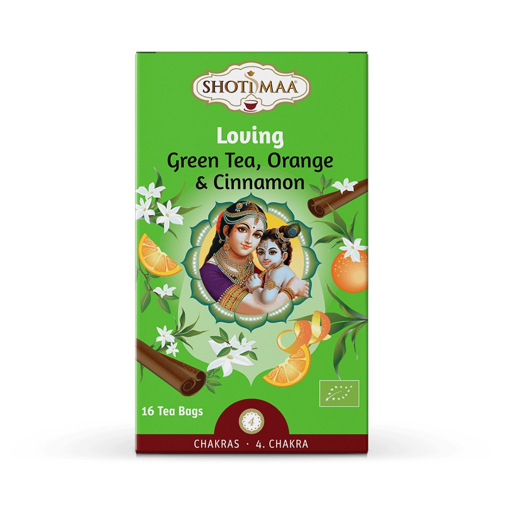 Ceai verde Bio, portocala si scortisoara Chakras Loving, 16 : Farmacia ...