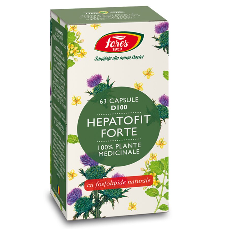 Hepatofit Forte D100, 63 capsule, Fares : Farmacia Tei online