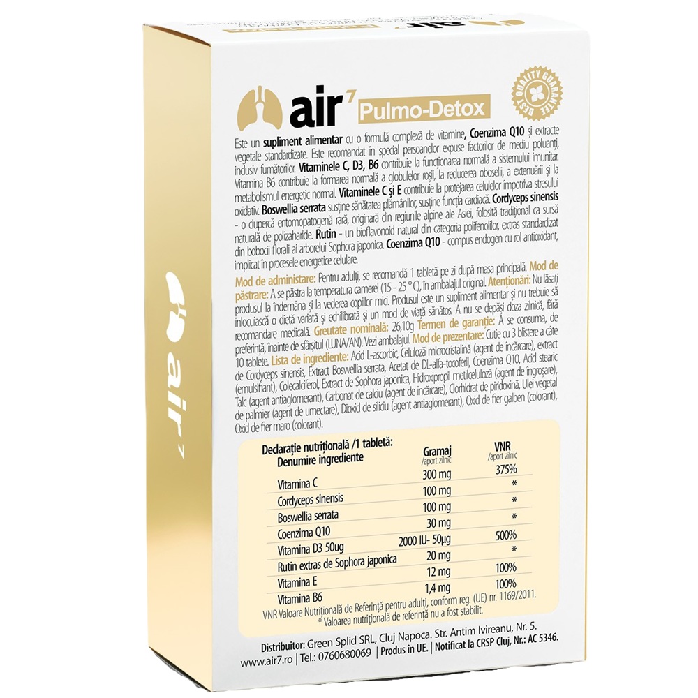 Air 7 Pulmo Detox, 30 capsule, Green Splid : Farmacia Tei online