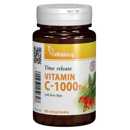 Vitamina C cu absorbtie prelungita, 1000 mg, 60 comprimate, : Farmacia Tei online