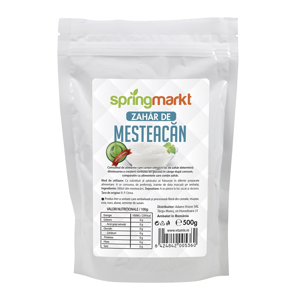 Zahar de mesteacan, 500 g, Spring Markt : Farmacia Tei online