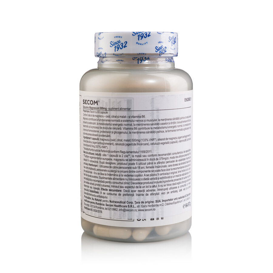 Magneziu Kal, 500 mg, 60 capsule, Secom : Farmacia Tei online