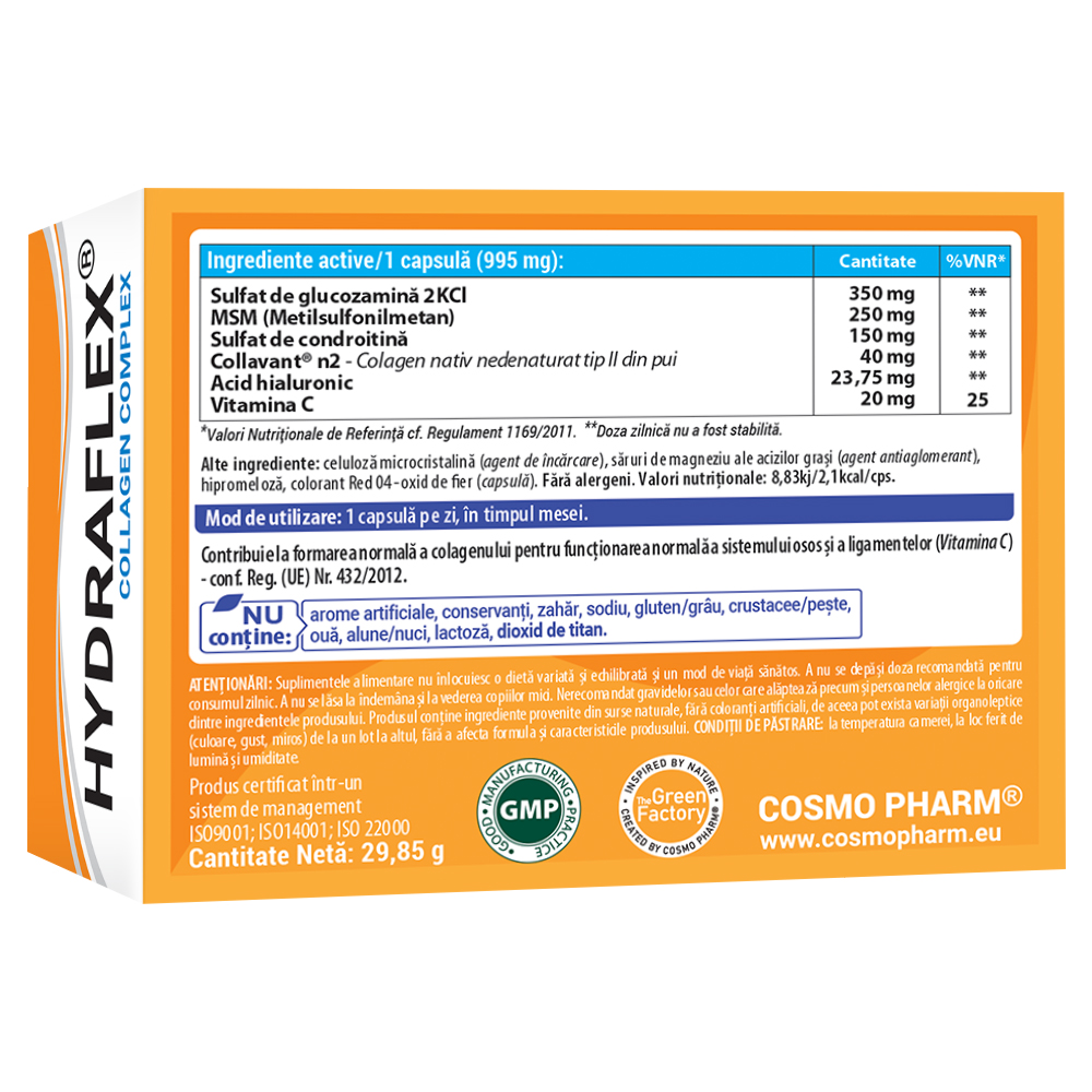 Hydraflex Colagen Complex, 30 capsule, Cosmo Pharm : Farmacia Tei online