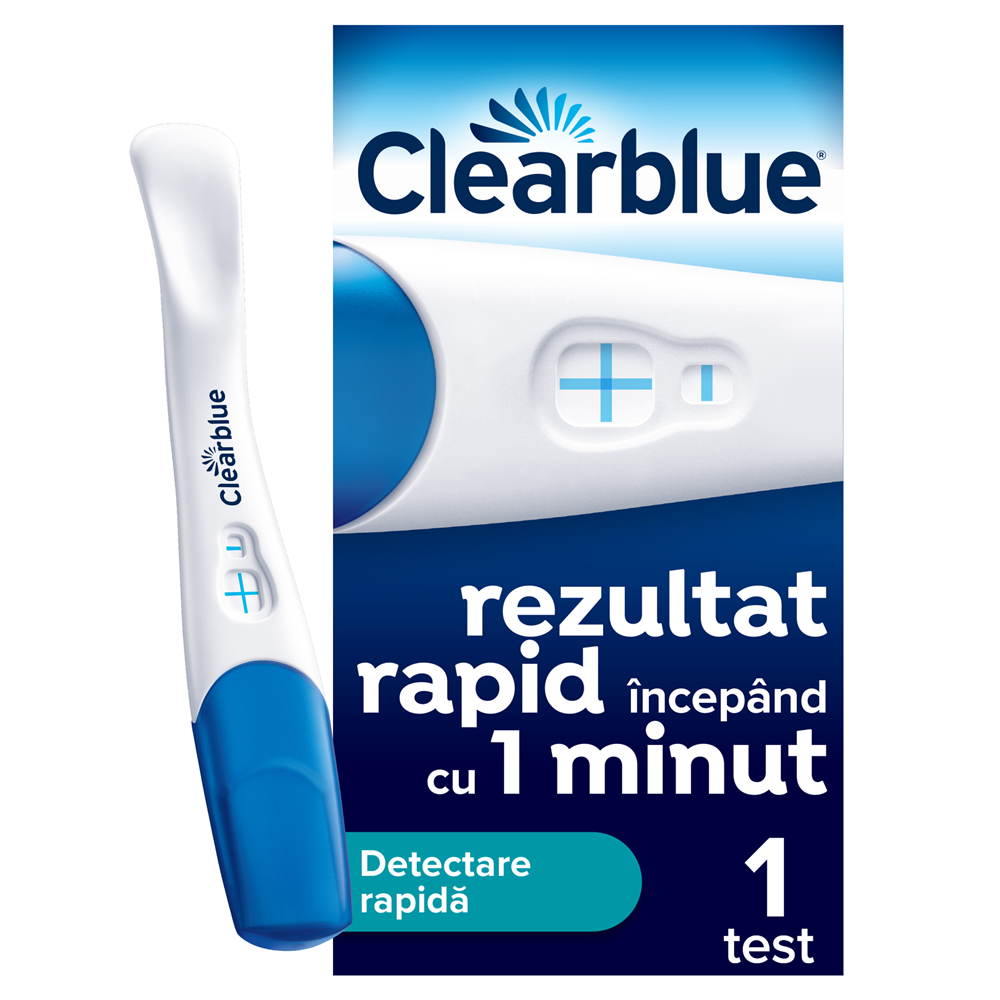 Test de sarcina detectare rapida, 1 bucata, Clearblue : Farmacia Tei online
