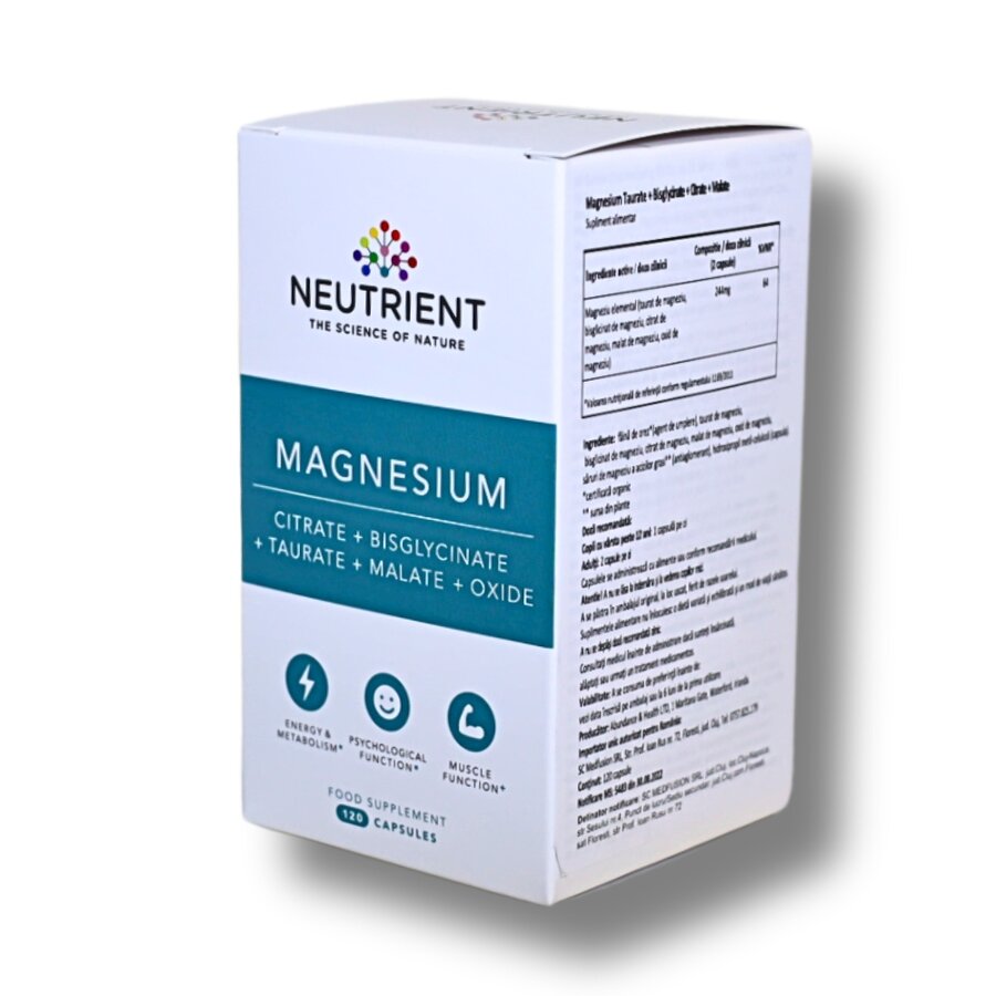 Magnesium citrat + bisglycinat + taurat + malat + oxid, 120 : Farmacia ...