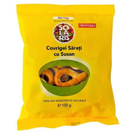 Covrigei sarati cu susan, 100 g, Solaris : Farmacia Tei online